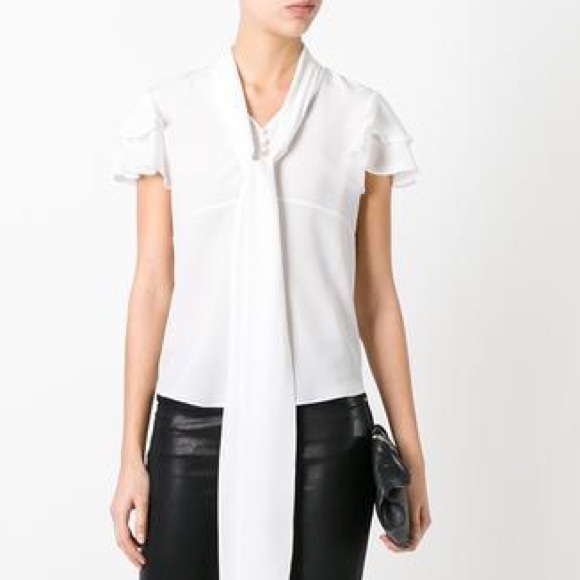 Givenchy | Tops | New Givenchytieneck Silk Crepe Blouse White | Poshmark